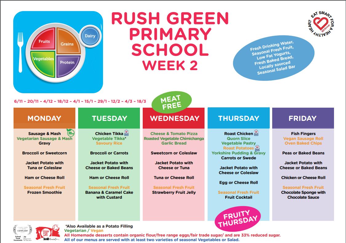 Lunch Menu : Rush Green Primary School