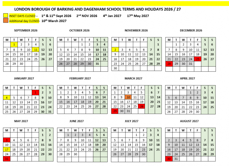 Calendar : Rush Green Primary School